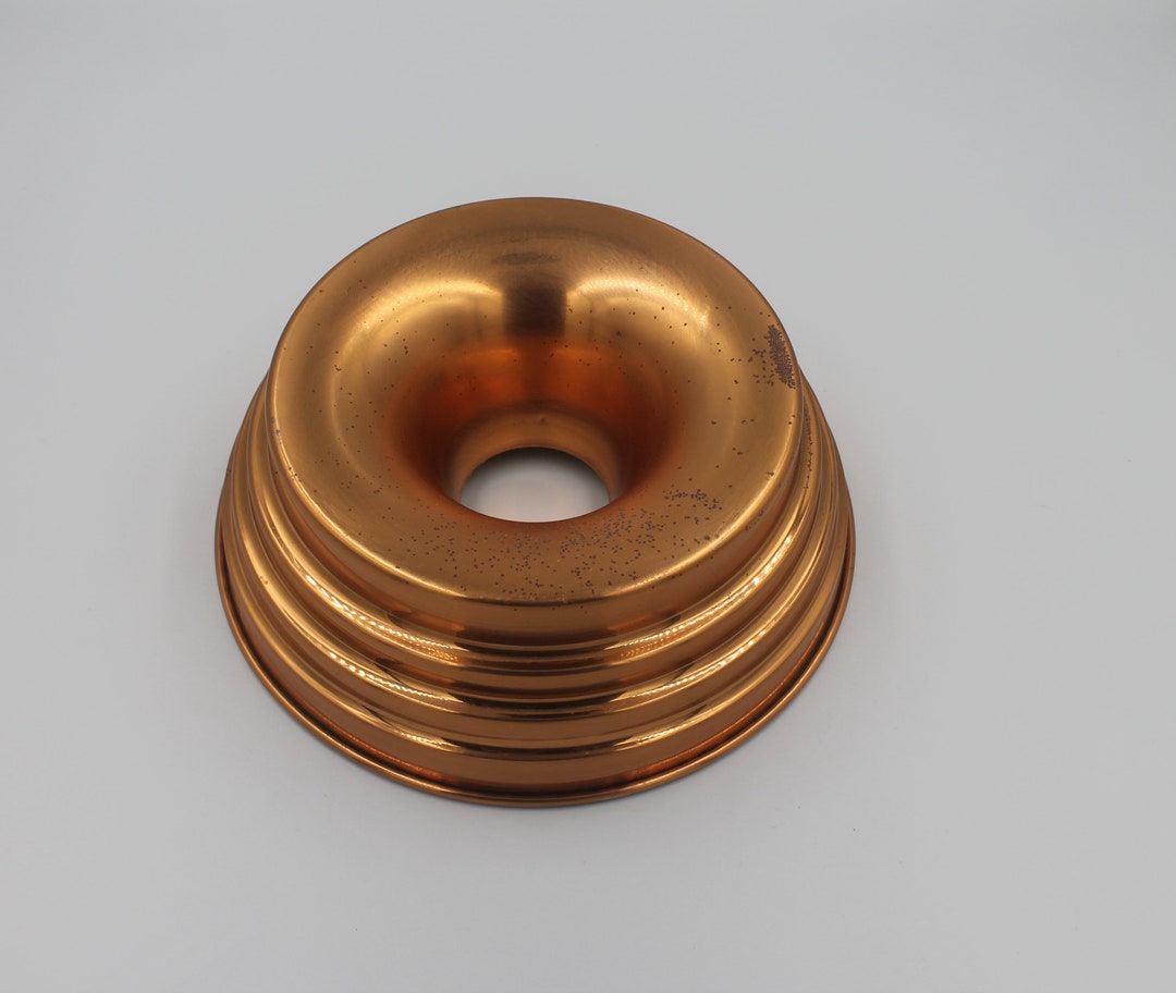 Vintage Copral Copper on Tin Cake Mold, Jelly Mold, Wall Art, Made in ...