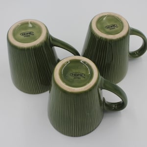 Home Green Ribbed Coffee Mugs, Tea Cups, Set of 4, Replacement Pieces ...