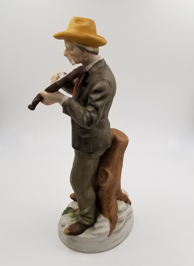 Price Imports Man Playing Fiddle on Stump Figurine Made in - Etsy