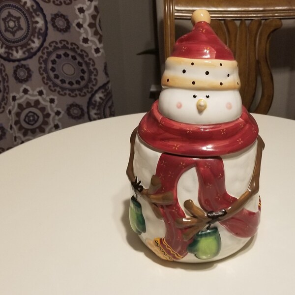 Snowman Cookie Jar - Etsy