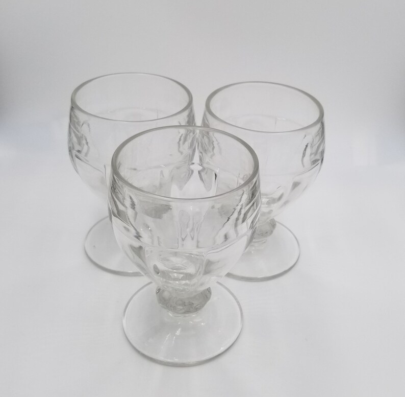 Vintage Heisey old Sandwich Footed Water Goblets - Etsy