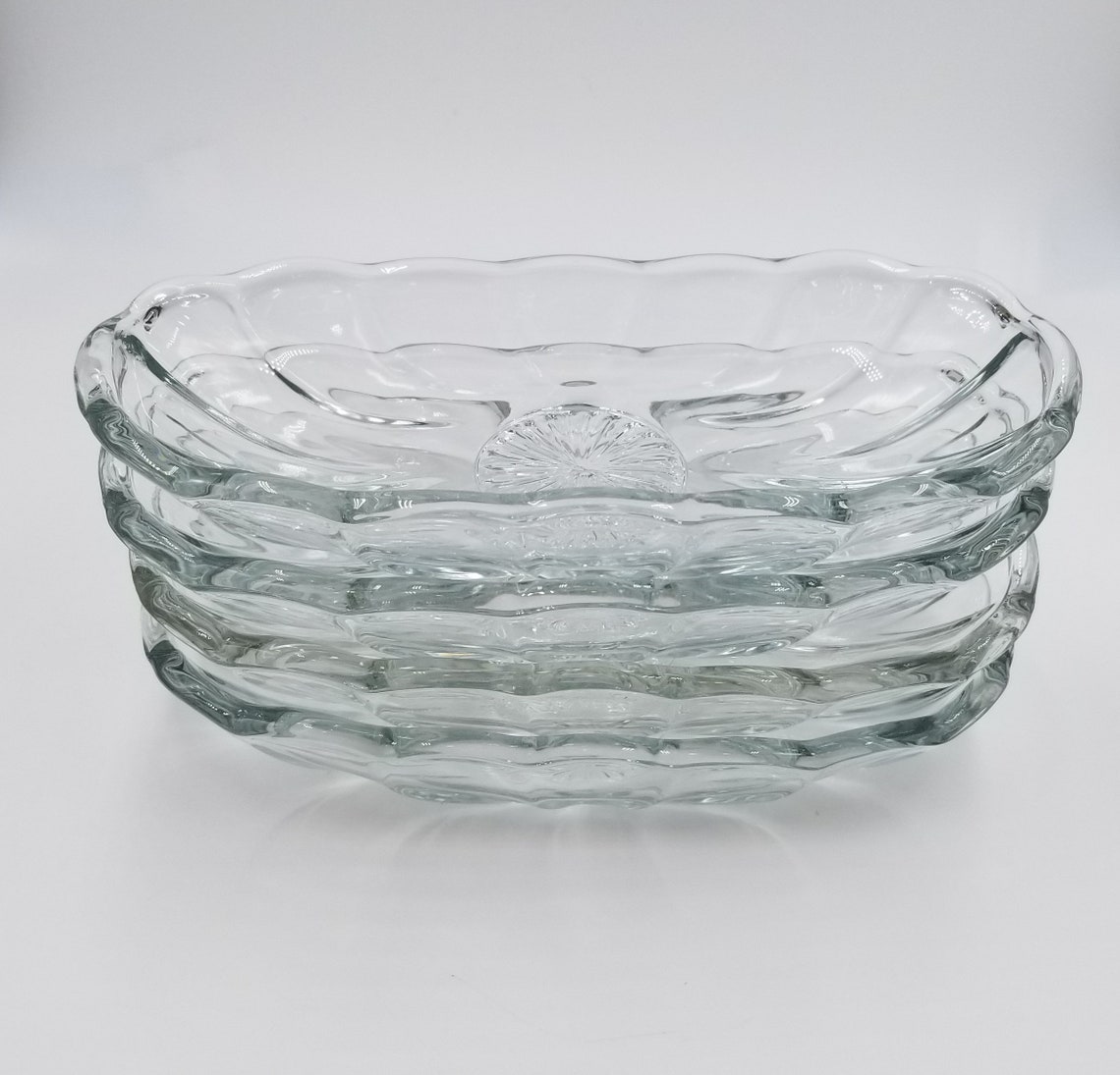 Vintage Anchor Hocking Banana Split Glass Dish Clear Ice - Etsy