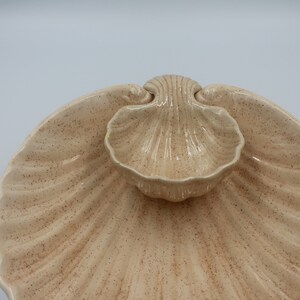 Peach and Coral Speckled Clam Shell Chip and Dip Set, Detachable Chip ...