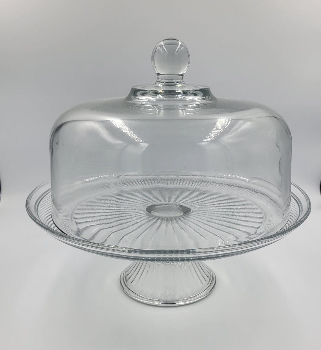 Vintage Anchor Hocking Clear Glass Cake Plate With Lid, Cake Plate or ...