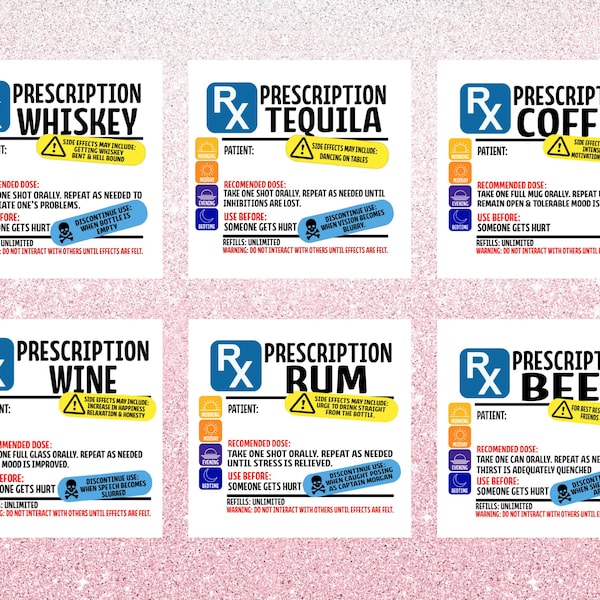 Funny Prescription Labels - Etsy