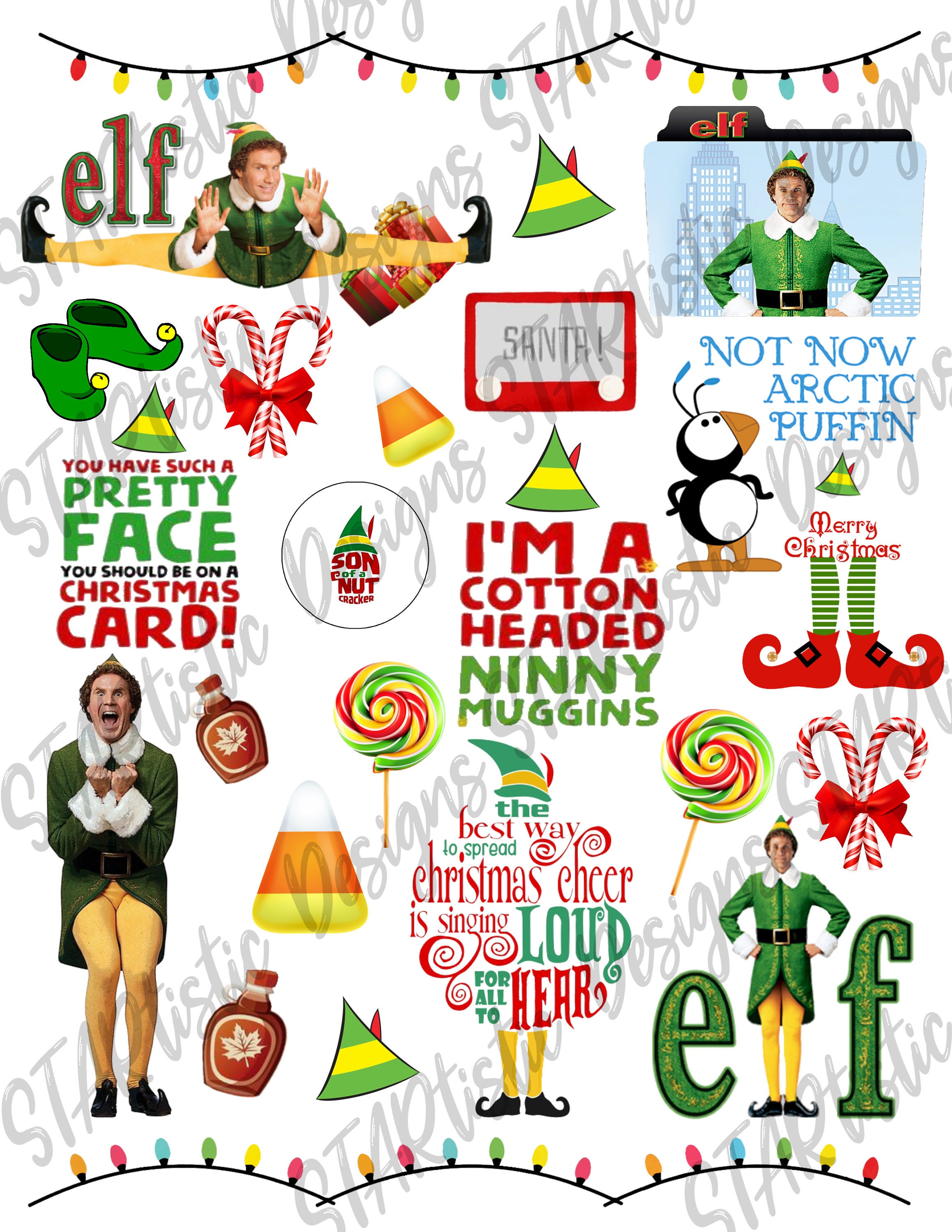 Elf PNG Elf Movie Christmas Cotton Head Ninny Will | Etsy