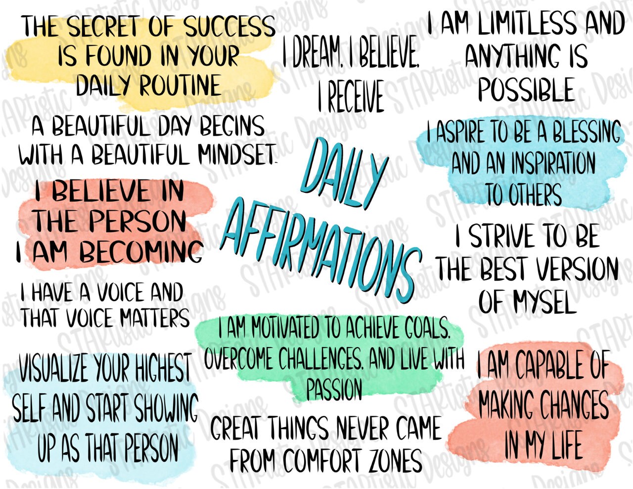 Daily Affirmation Full Wrap Daily Affirmation SVG Self Love - Etsy