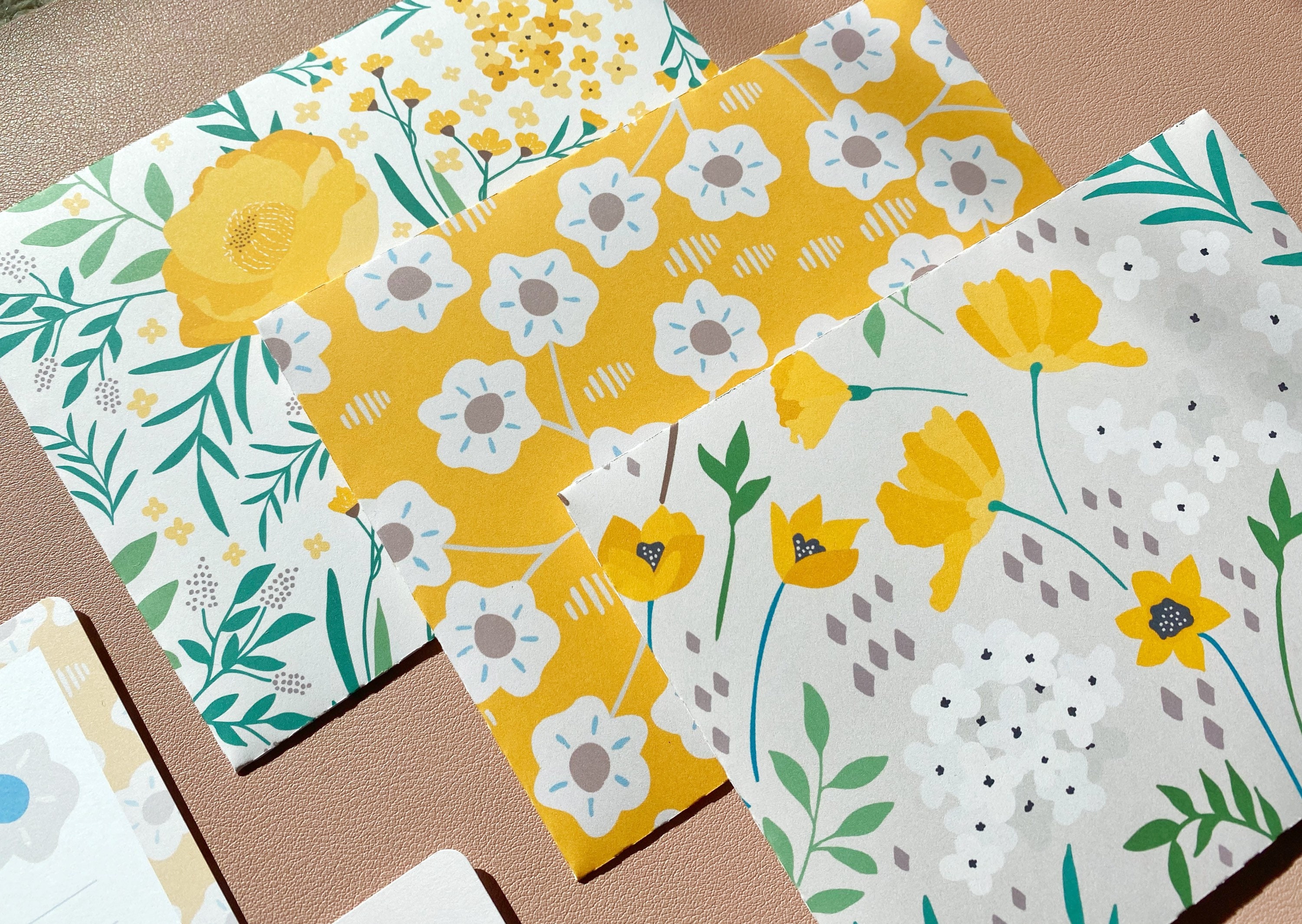 Spring botanical letter writing set yellow floral pen pal | Etsy