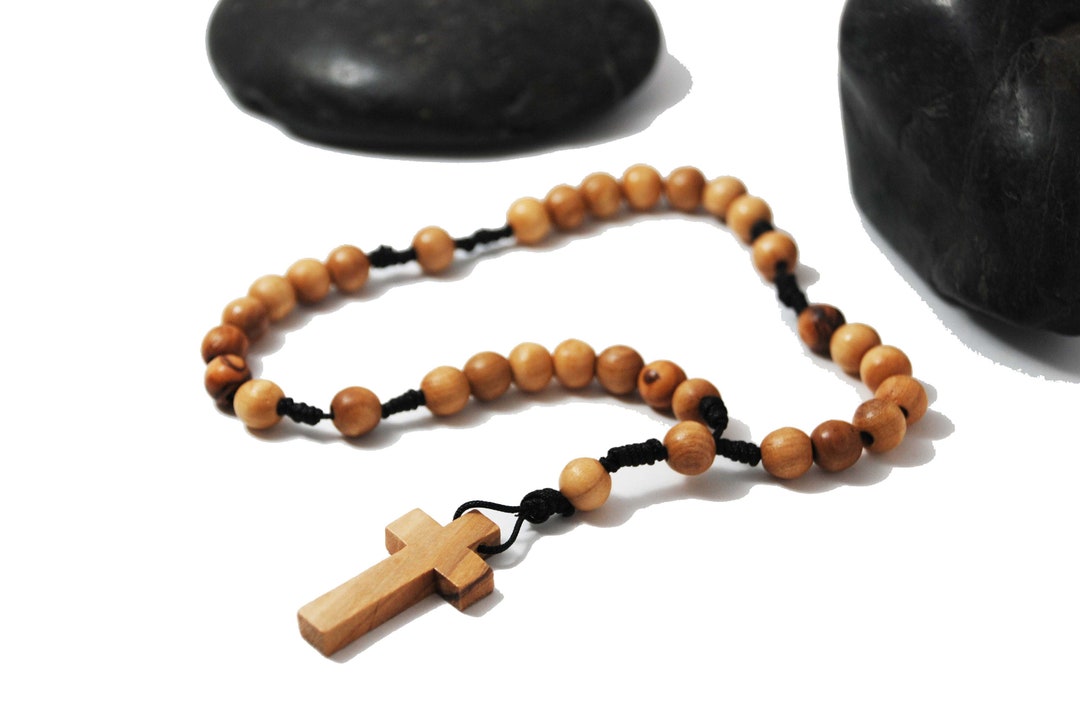 Olive Wood Beaded Rosary From Jerusalem the Holy Land - Etsy