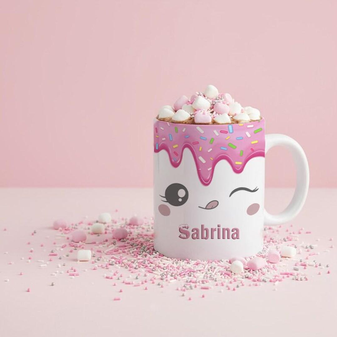 Personalized Hot Chocolate Mug,custom Name Coffee Mug,cute Marshmallow ...