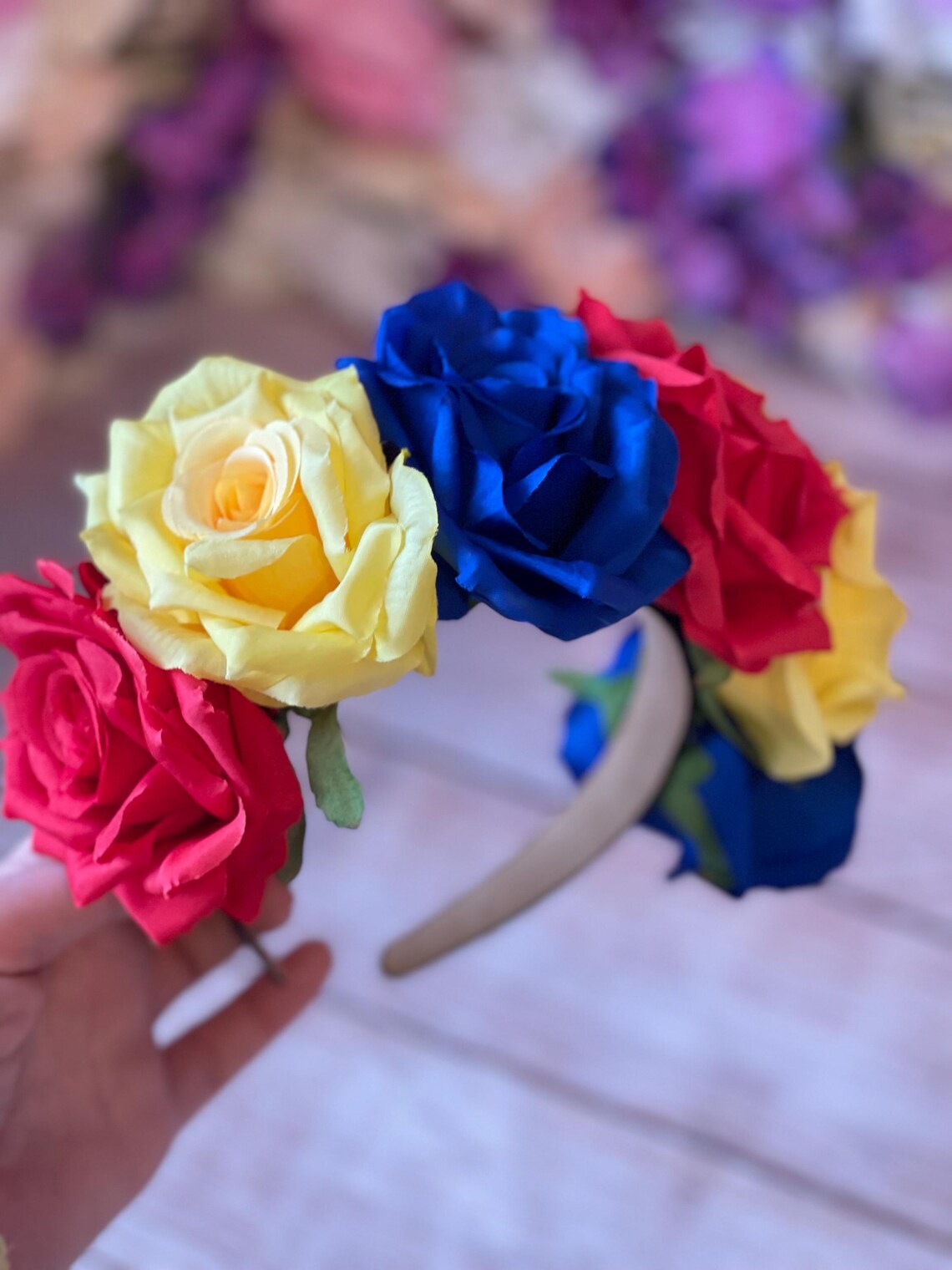 Large Flower Crown Headband Inspired by the Flag of Romania ,colombia ...