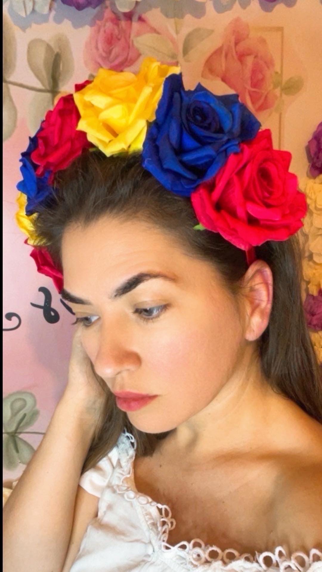 Large Flower Crown Headband Inspired by the Flag of Romania ,colombia ...