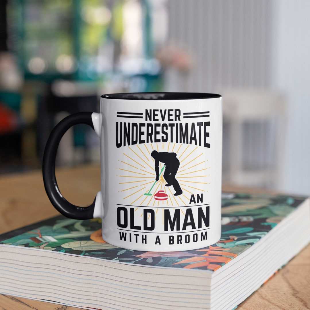 Old Man Curling Mug, Funny Curling Coffee Mugs, Tumbler, Travel Mug ...