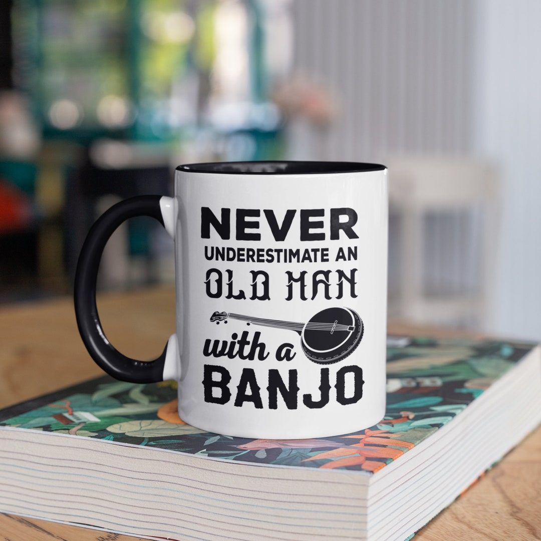Old Man Banjo Mug, Bluegrass Fathers Day, Bluegrass Music Coffee Mugs ...