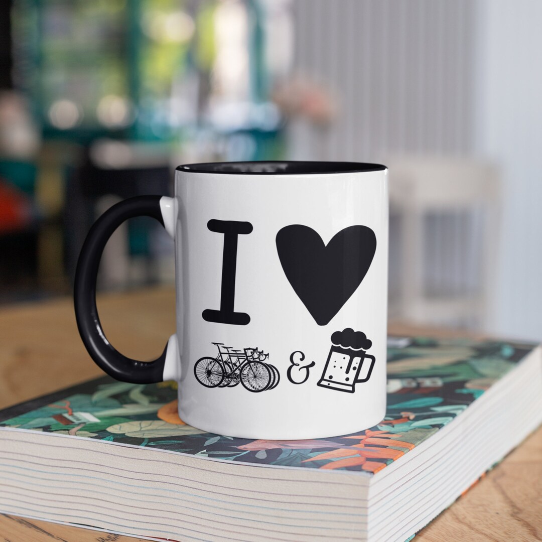 Cycling and Beer Mug, Funny Cycling Cyclist Coffee Mugs, Bicycle ...