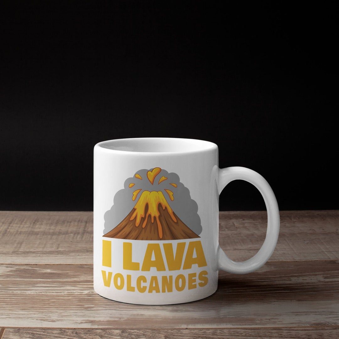 I Lava Volcanoes Mug, Funny Volcano Coffee Mugs, Geology, Geologist ...