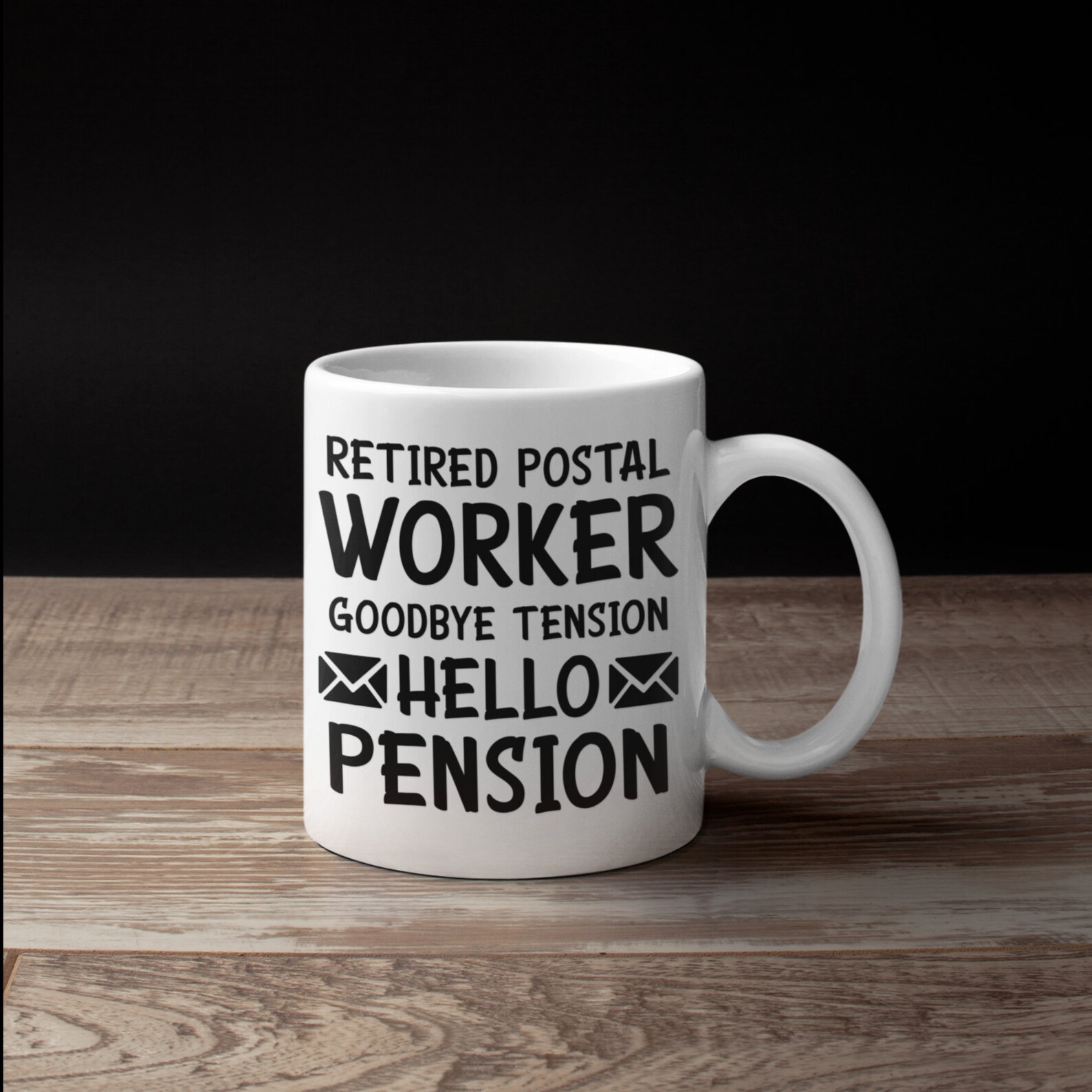 Retired Postal Worker Pension Mug, Funny Mailman Retirement Party ...
