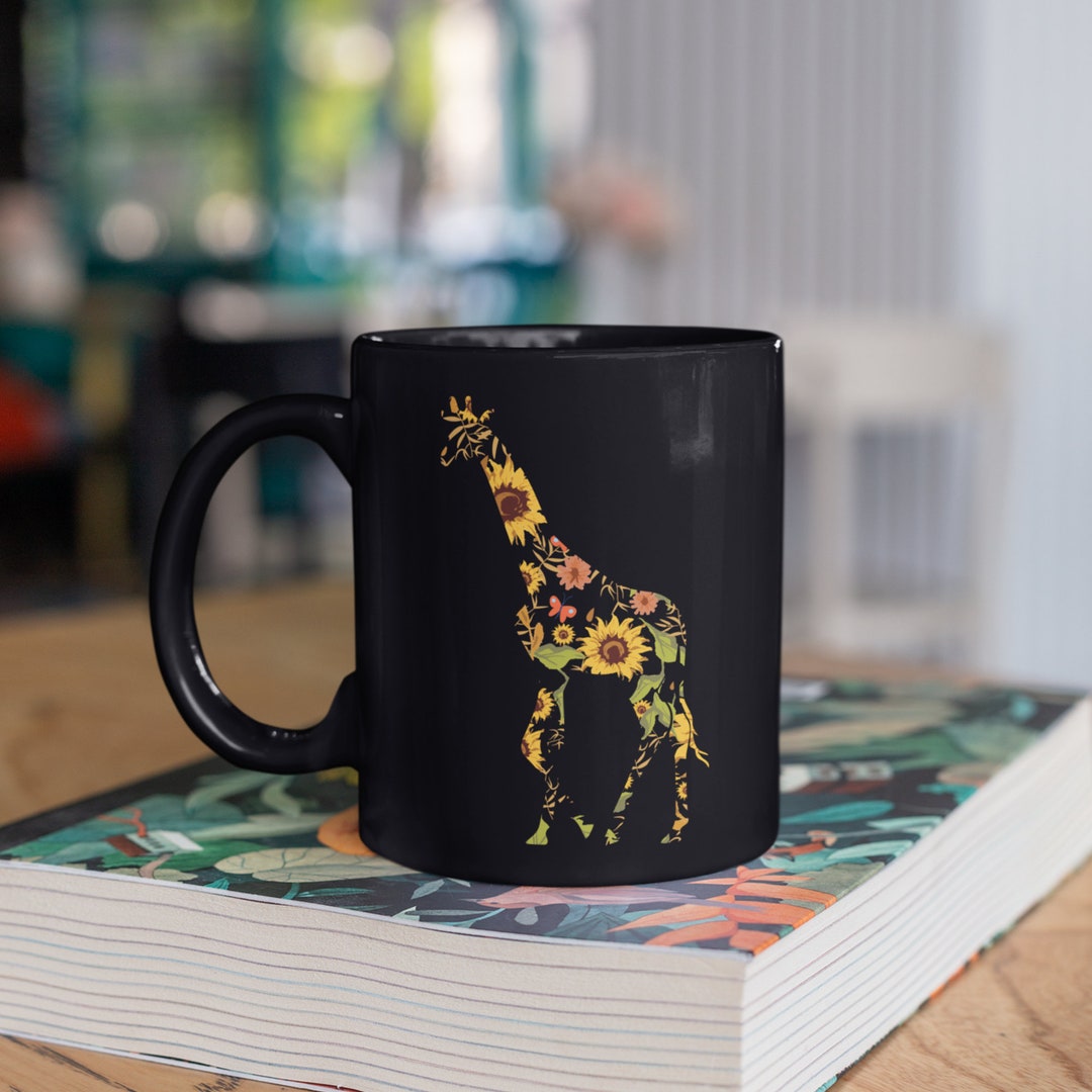 Sunflower Giraffe Mug, Cute Giraffes Coffee Mugs, Tumbler Travel Mug ...