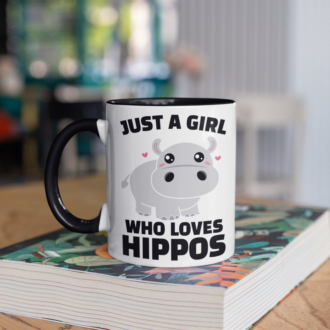 Girl Who Loves Hippos Mug, Cute Hippo Coffee Mugs, Tumbler, Travel Mug ...