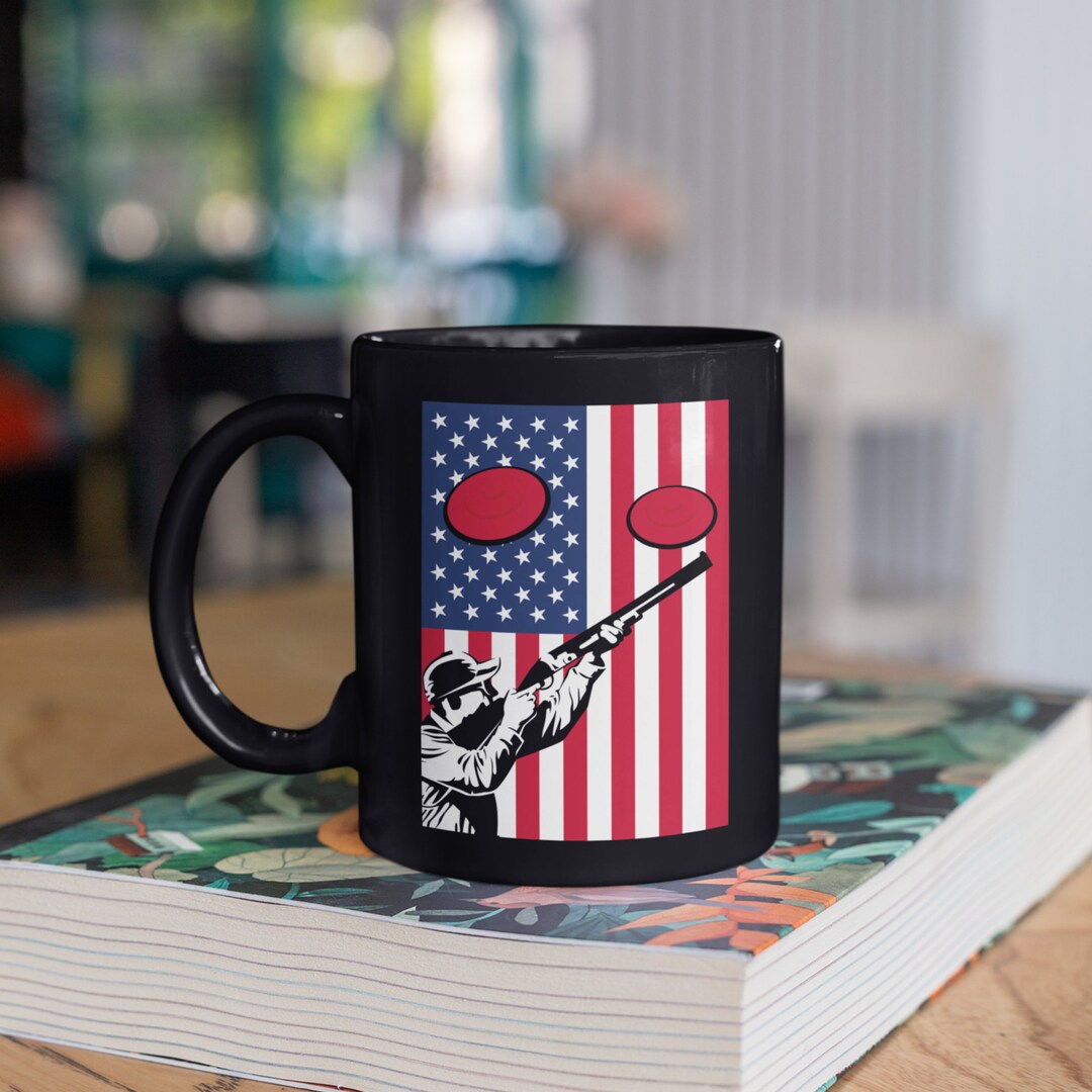 American Skeet Shooter Mug, Skeet Shooting USA Flag Coffee Mugs ...