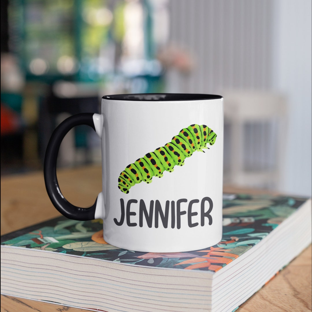 Personalized Caterpillar Mug, Bug Insect Coffee Mug, Cute Bugs ...