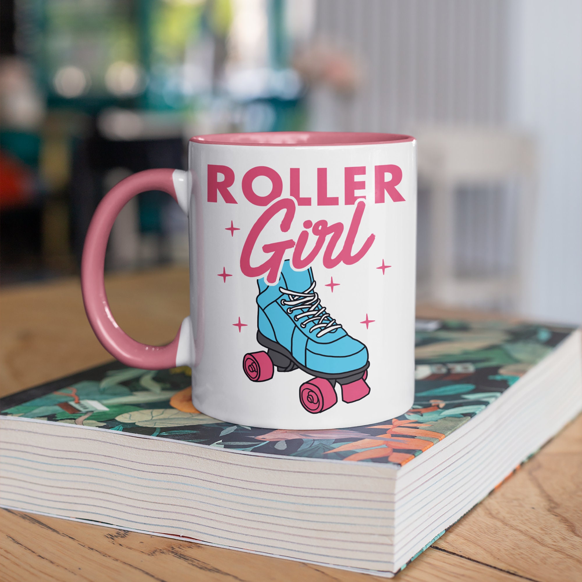 Roller Girl Pink Mug, Funny Roller Skate Coffee Mugs, Gifts for Roller ...