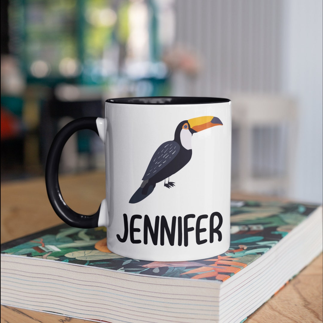 Personalized Toucan Name Mug, Bird Coffee Mug, Cute Birdwatcher ...