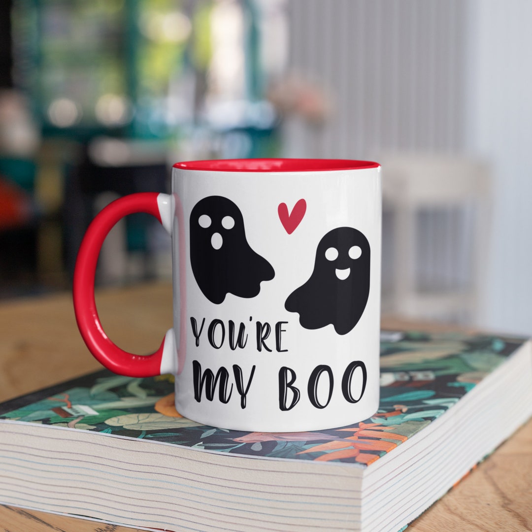 Ghost You're My Boo Mug, Cute Ghost Valentines Day Coffee Mugs, Funny ...