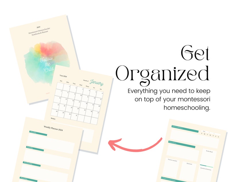 Planner for Homeschool 2024 Printable PDF Template for Montessori Logs ...