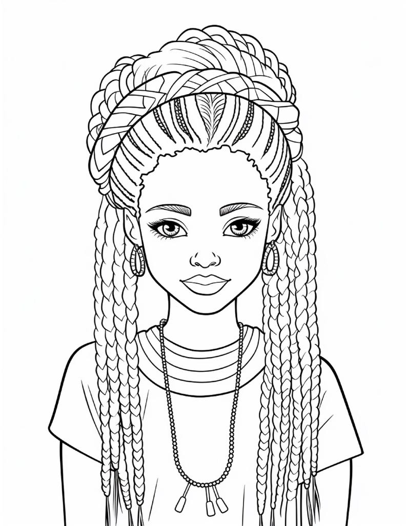 25 African Girl Coloring Pages for Kids Digital Printable - Etsy Canada