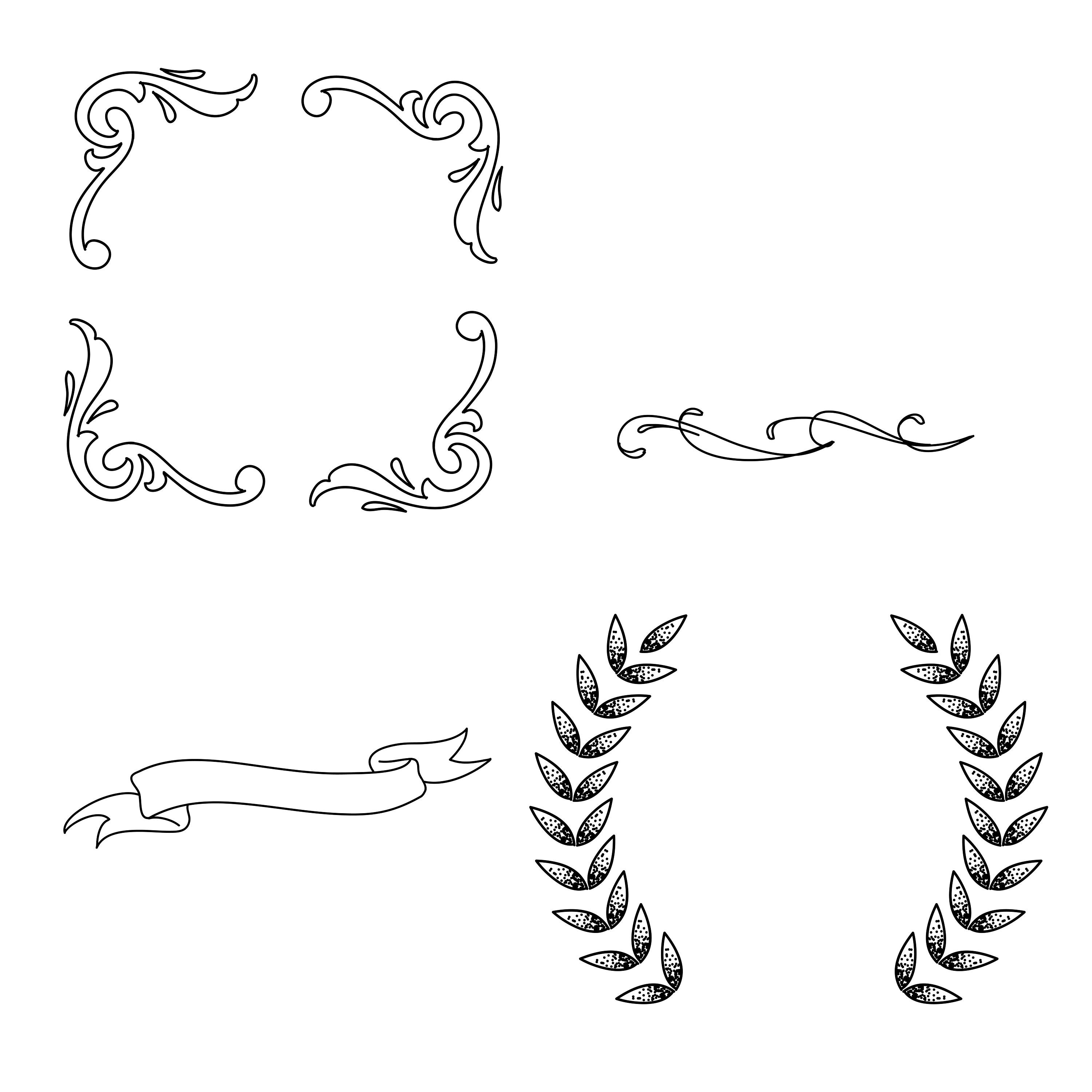 Big Fancy Design Elements, Svg Cut File, Filigree, Design Accents, Svg ...