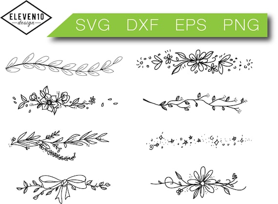 Floral Banner Design Accents Bundle SVG Cut File Floral Svg - Etsy