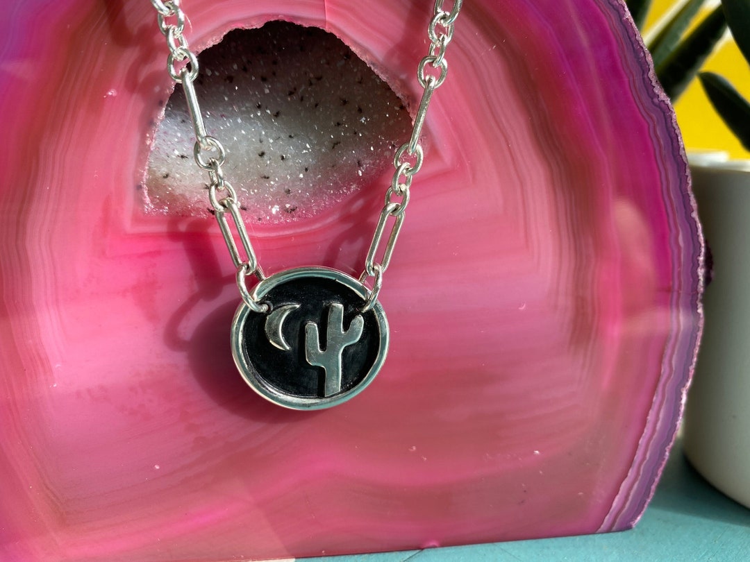Sterling Silver Saguaro Cactus Necklace Choker - Made to Order - Etsy