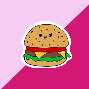 Burger and Chips Stickers Waterproof. Fries Sticker. - Etsy