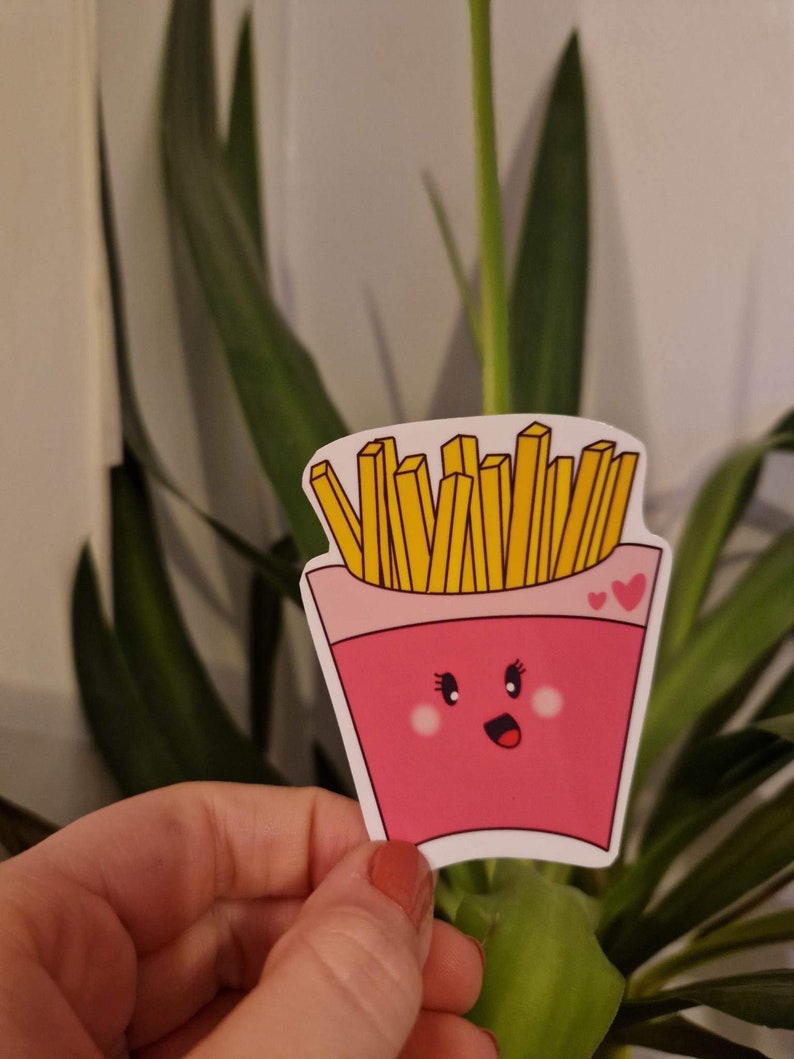 Burger and Chips Stickers Waterproof. Fries Sticker. - Etsy
