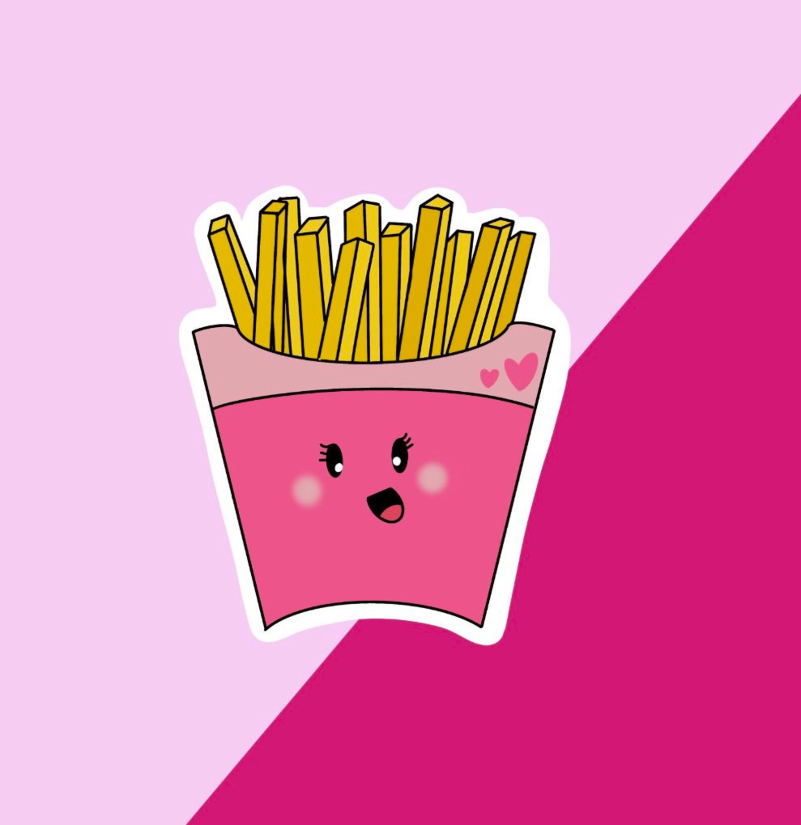 Burger and Chips Stickers Waterproof. Fries Sticker. - Etsy