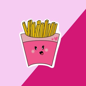 Burger and Chips Stickers Waterproof. Fries Sticker. - Etsy