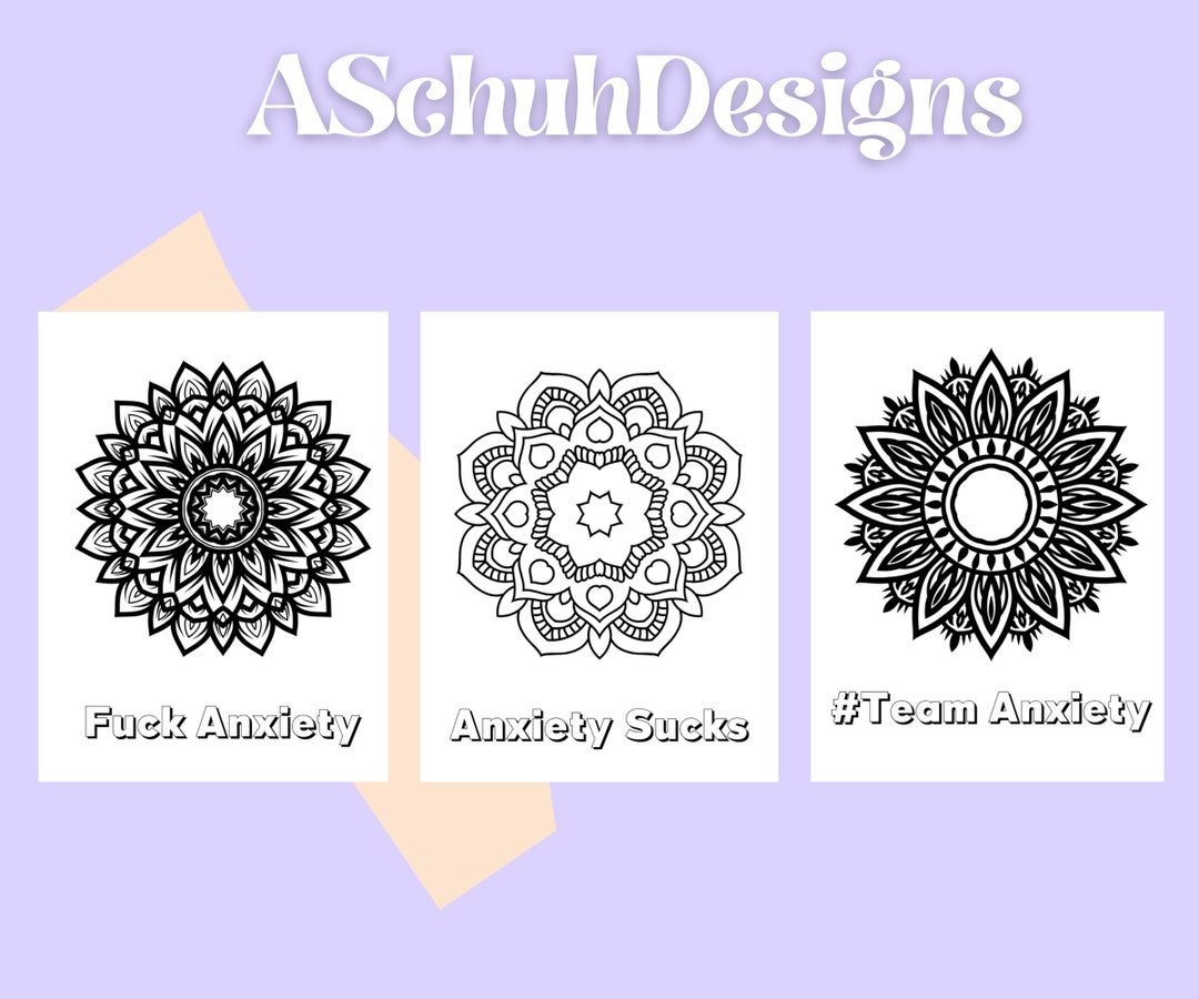 Anxiety Coloring Book, Calming Coloring Book, Mental Health Coloring ...