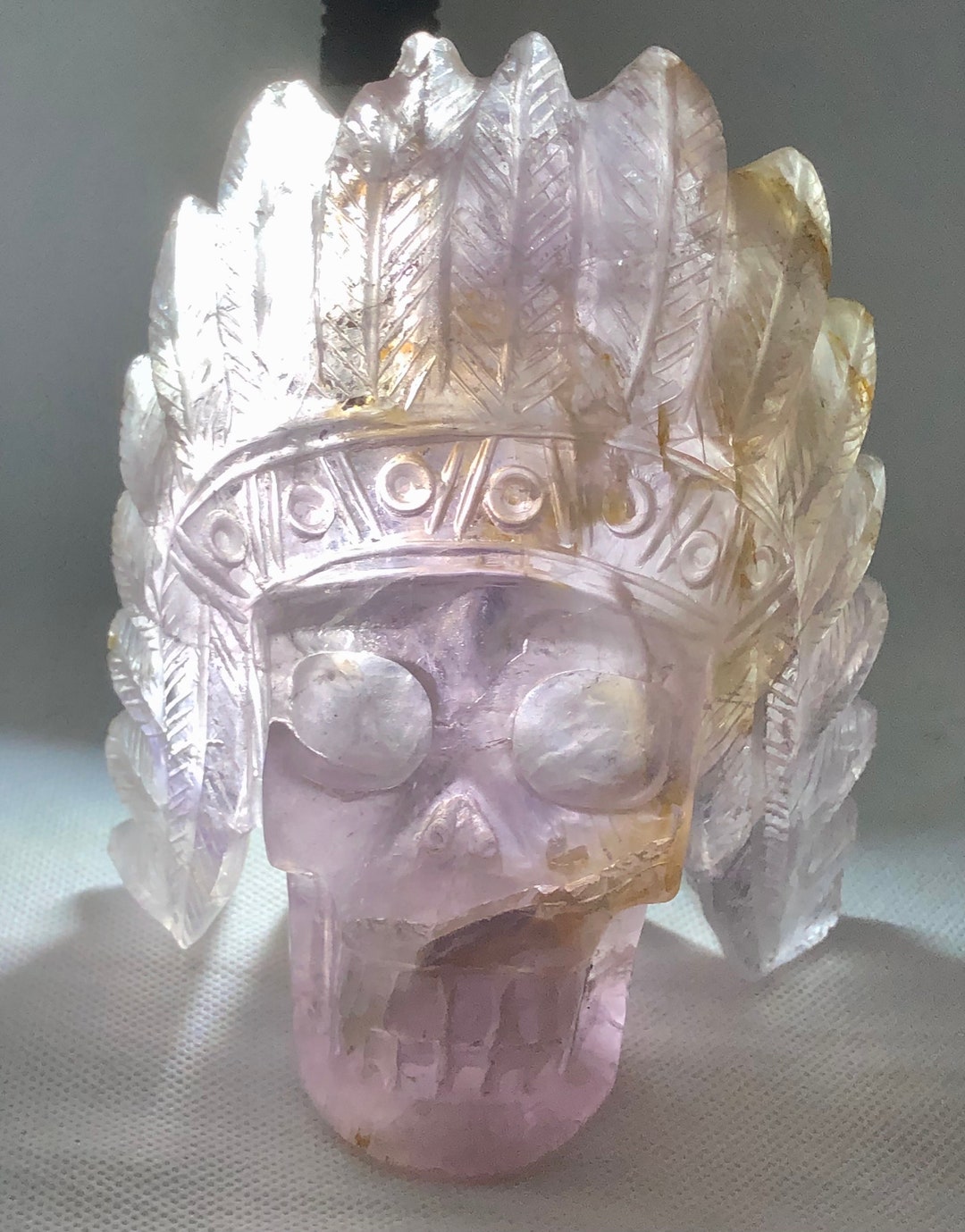 2lb Rare Lithium Quartz Native American Crystal Skull With Full ...