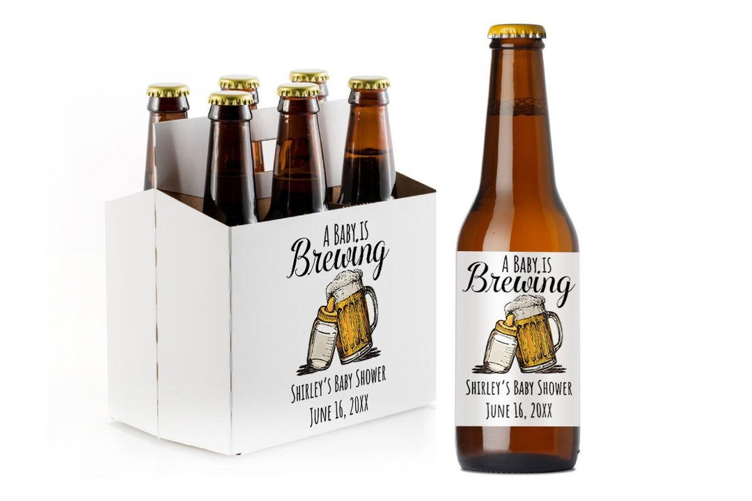 A Baby is Brewing Personalized Beer Bottle Carrier or Personalized Beer ...