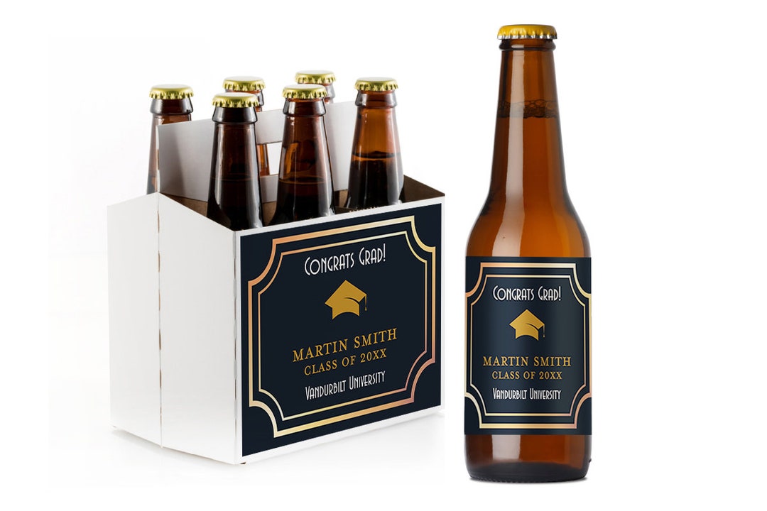 Congrats Graduate! Graduation Party Personalized Beer Bottle Carrier or ...
