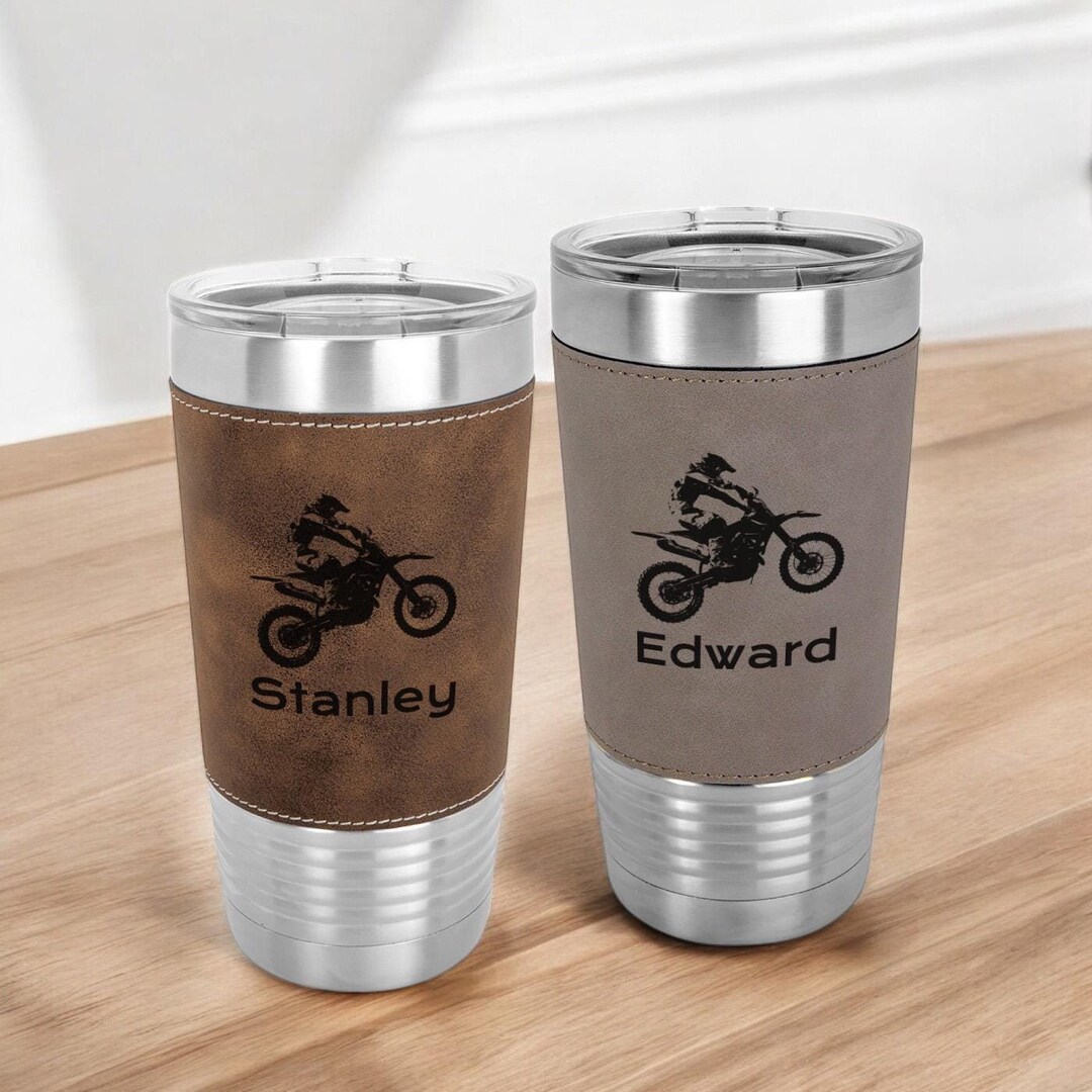 Motorcycle Rider Engraved Personalized 20 Oz Tumbler With Clear Lid ...