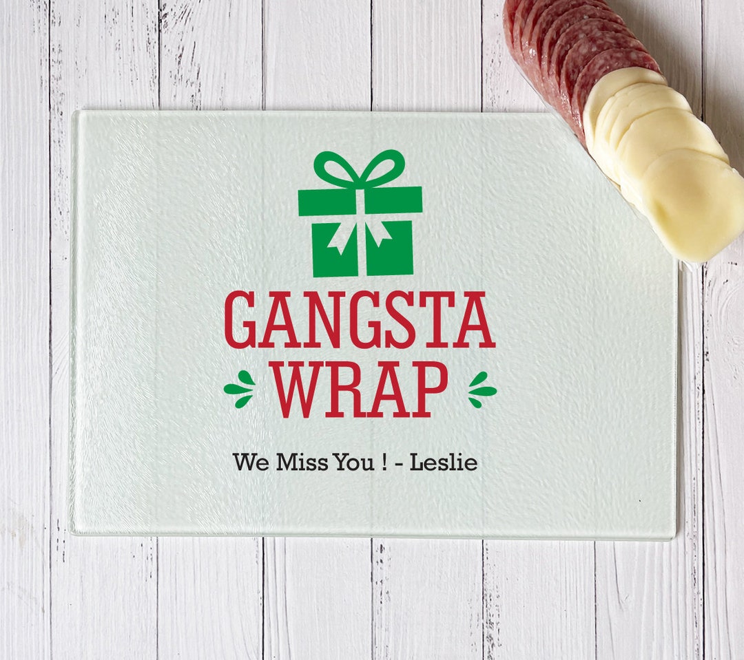 Gangsta Wrap Cutting Board Glass Holidays Gifts Unique Holidays Gifts ...