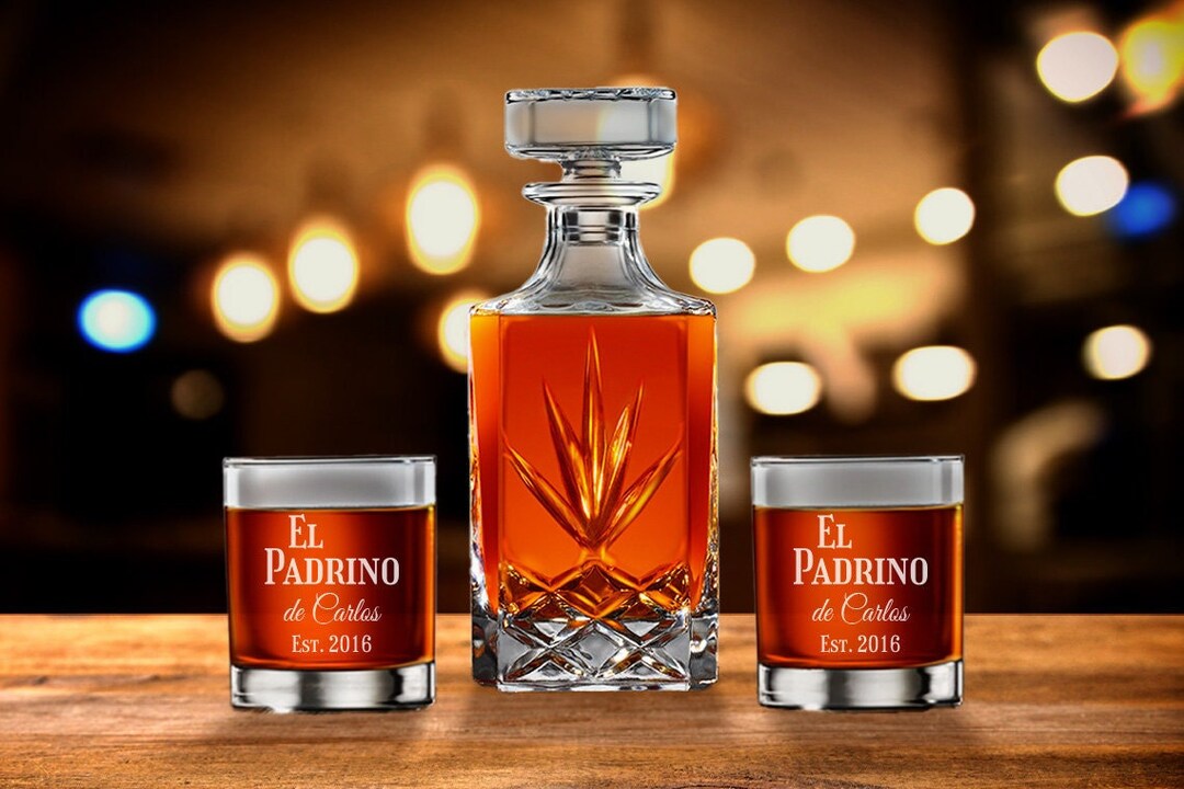 El Padrino Design Whiskey Decanter, Whiskey Rocks Glasses, Majestic ...