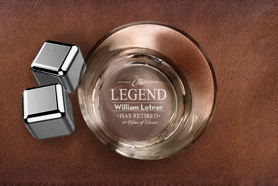 The Legend Has Retired Whiskey Rocks Glasses, Retirement Etched Rock ...