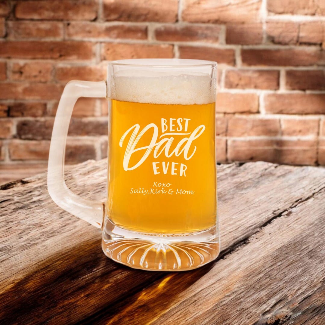 Large Beer Maxim Glass, Beer Mugs Glasses Personalized Etched Best Dad ...