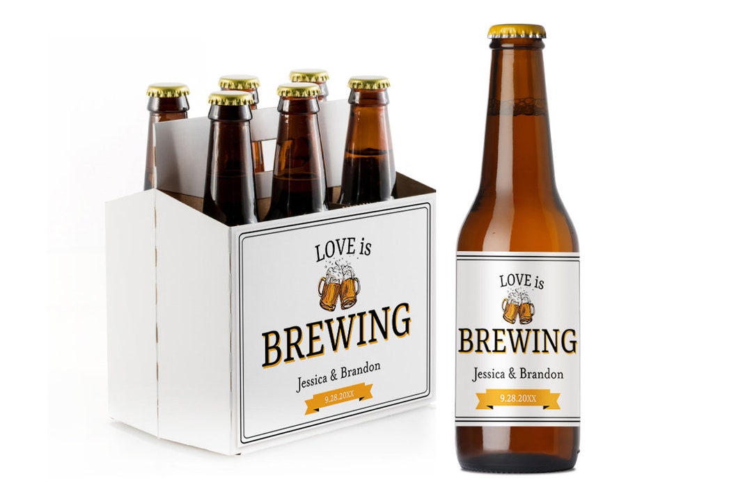 Love is Brewing Wedding Party Personalized Beer Bottle Carrier or ...