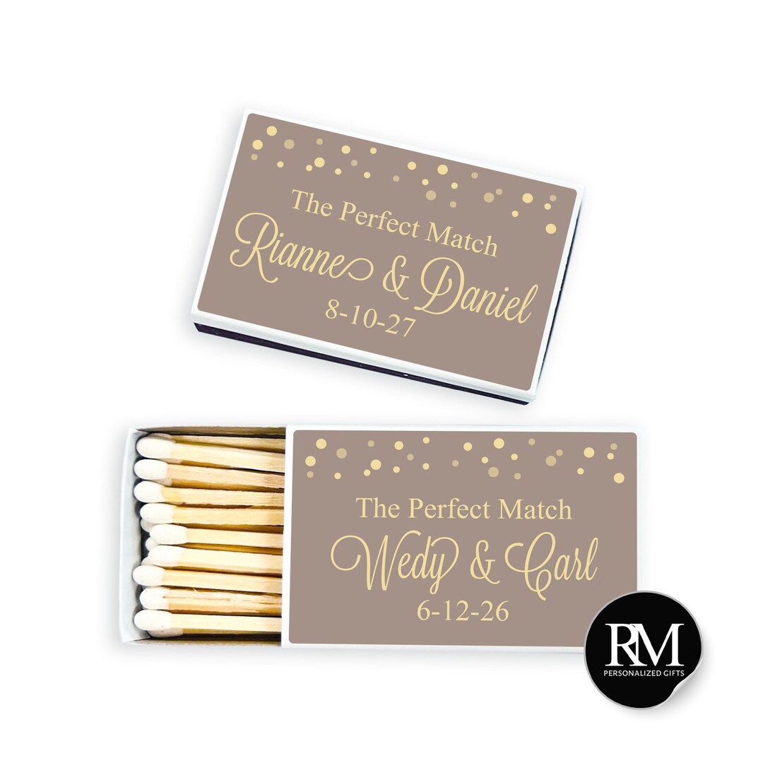 Personalized Matches PACK of 50 the Perfect Match Confetti Personalized ...