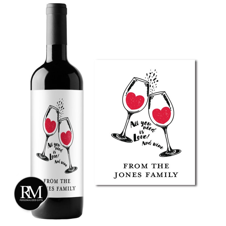 Personalized Wine Label All You Need is Love and Wine Labels, Party ...