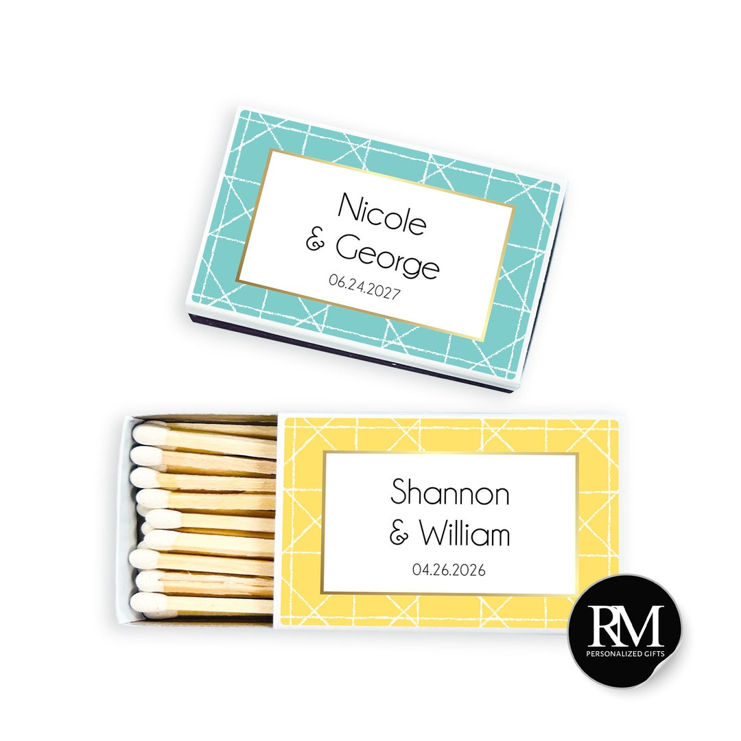 Personalized Matches PACK of 50 Geometric Personalized Matches ...